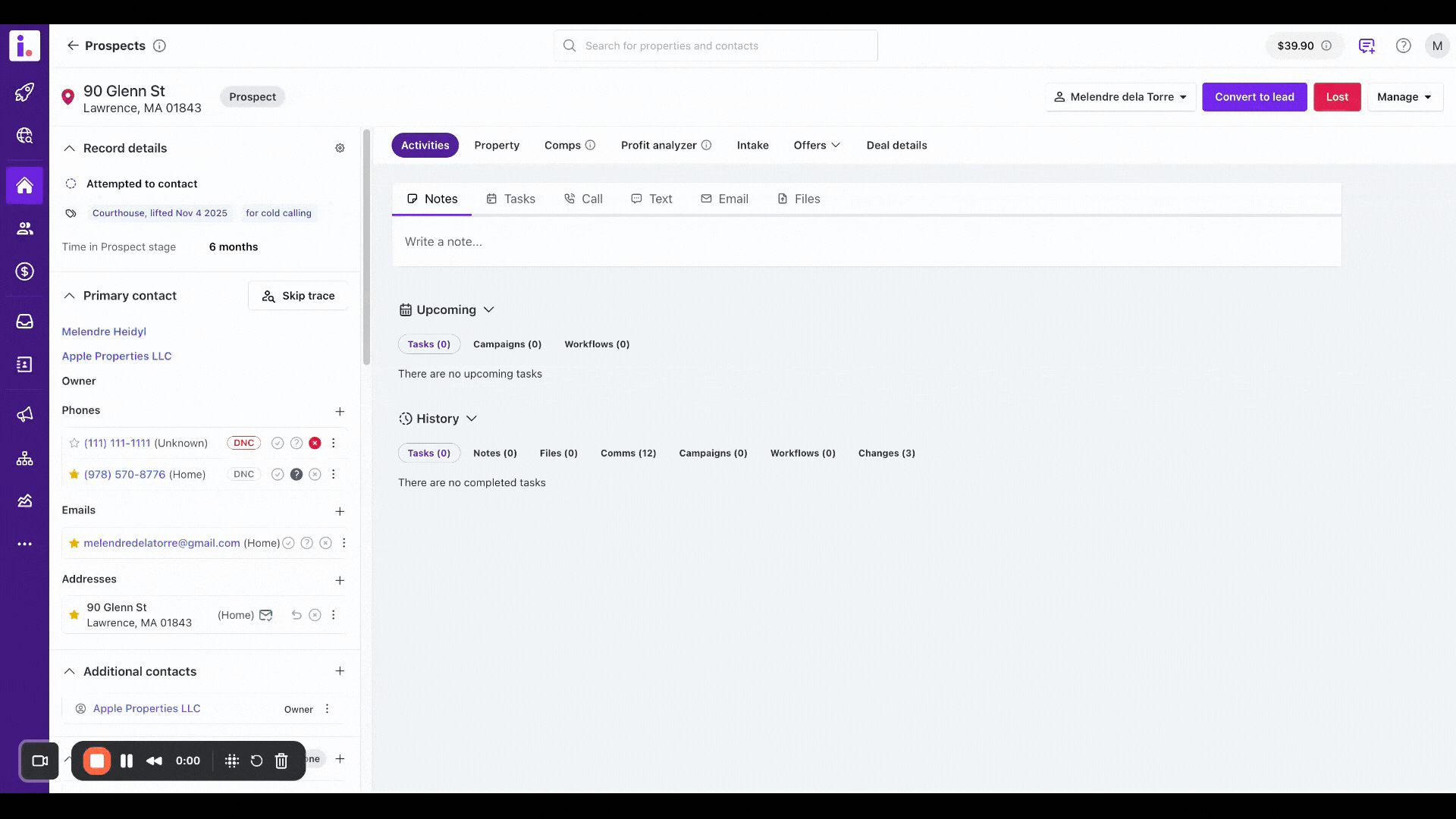 Understanding the Property Tab in a Single Property Record