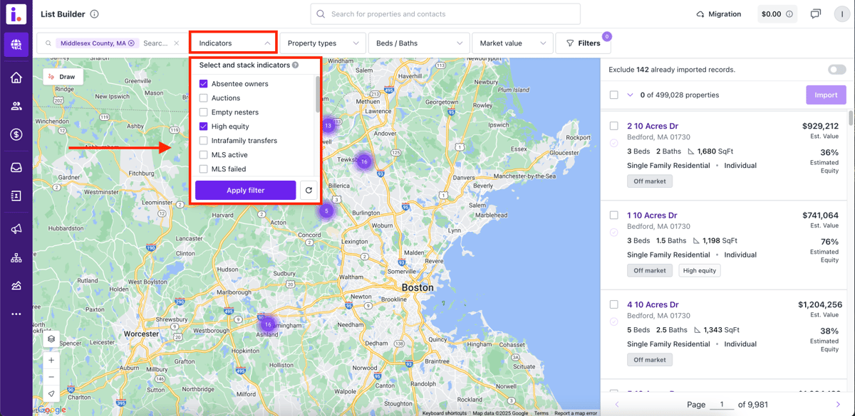 Use property indicators to find motivated sellers